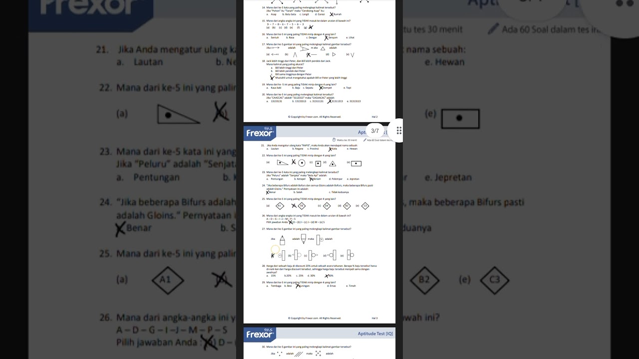 Jawaban Aptitude test 60 soal