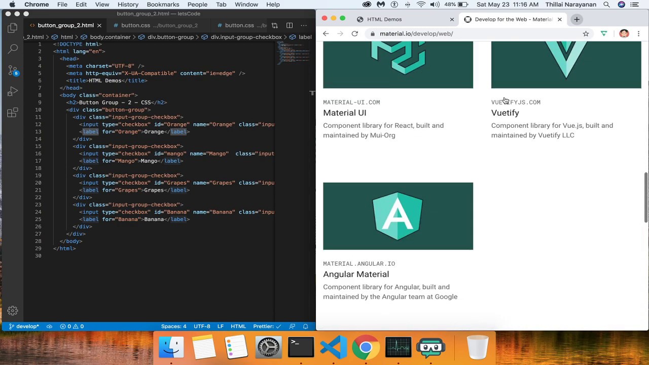 Live Coding - Creating button group using CSS - Multi selectable