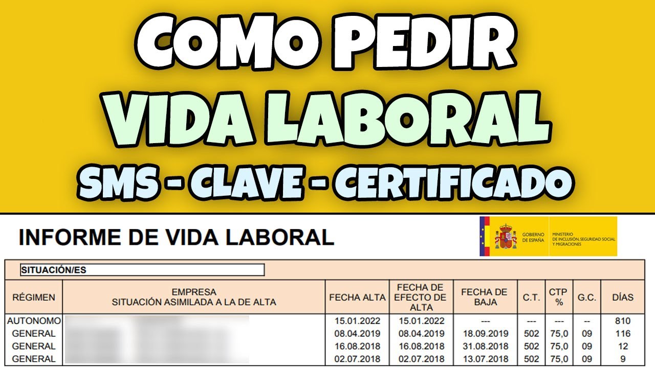 COMO SOLICITAR EL INFORME DE VIDA LABORAL POR INTERNET POR SMS, CERTIFICADO DIGITAL o CLAVE EN 2026