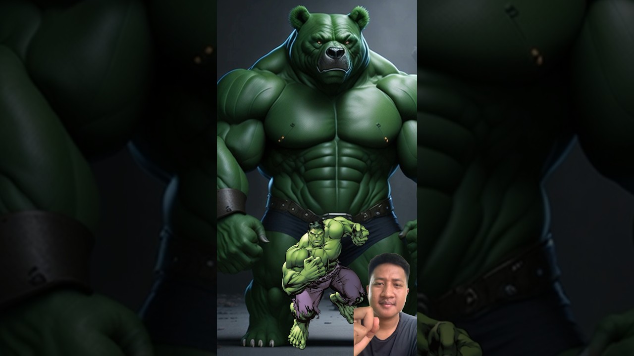 Superheroes but anthropomorphic bear / all superhero marvel #avangers #shorts #marvel