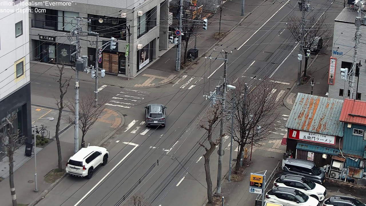 Sapporo in Spring, lofi radio 24 hours | April 4, 2026 | 札幌市中央区交差点の積雪ライブカメラ