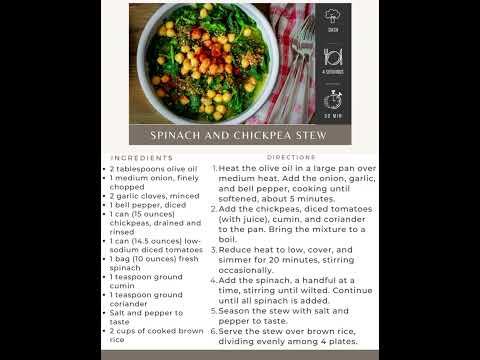 DASH Diet - Spinach and Chickpea Stew