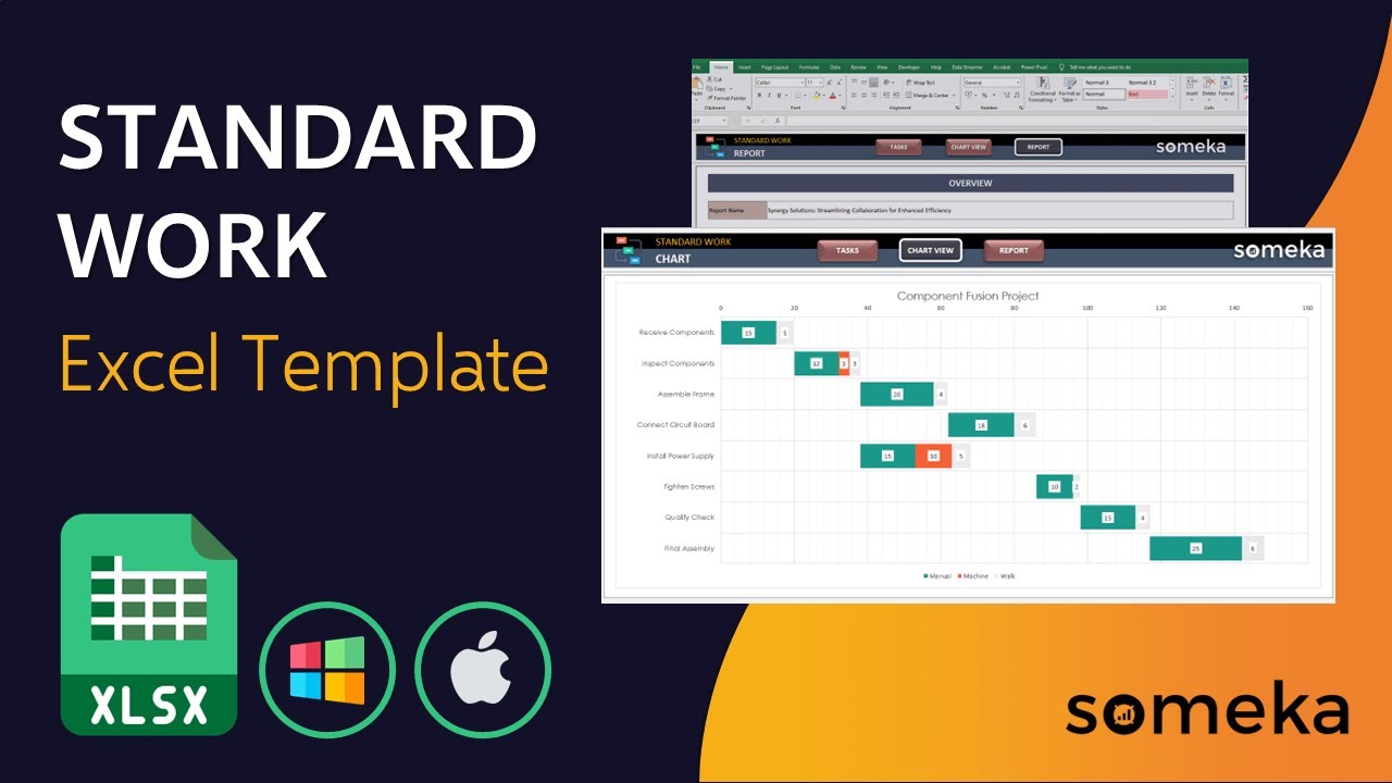 Standard Work Excel Template | Lean Manufacturing Tool | Standard Work Chart
