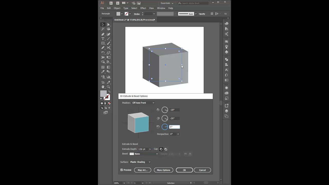 3d cube in illustrator #3d #cube