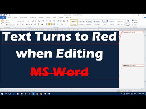 Text Turns to Red when Editing - MS Word