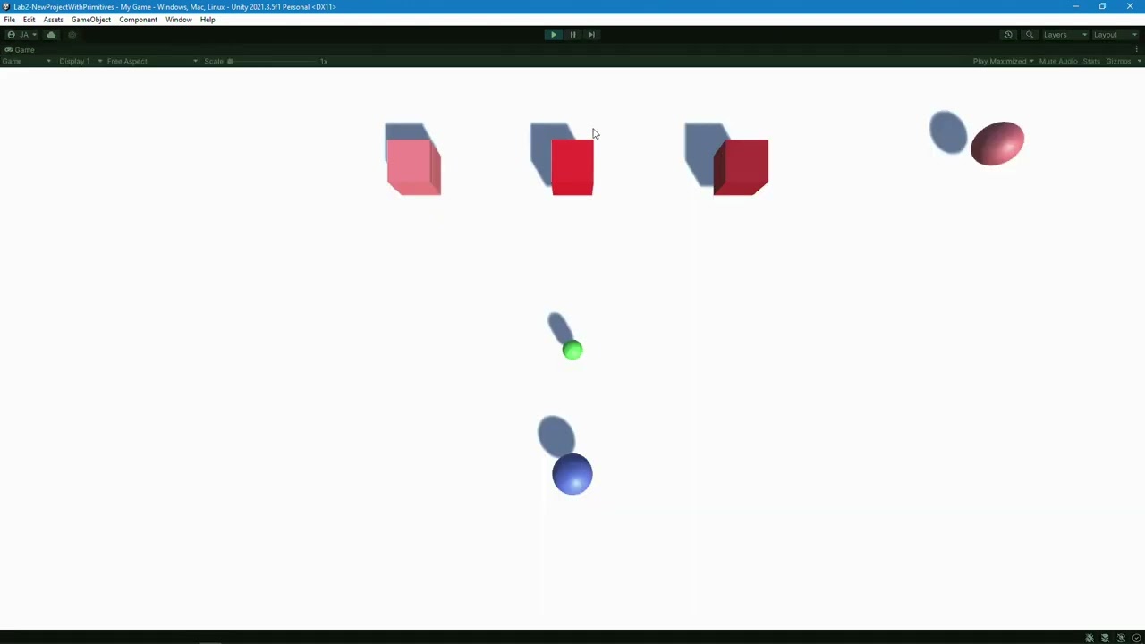 Unity 3d Learn: Lab 2 New Project With Primitives