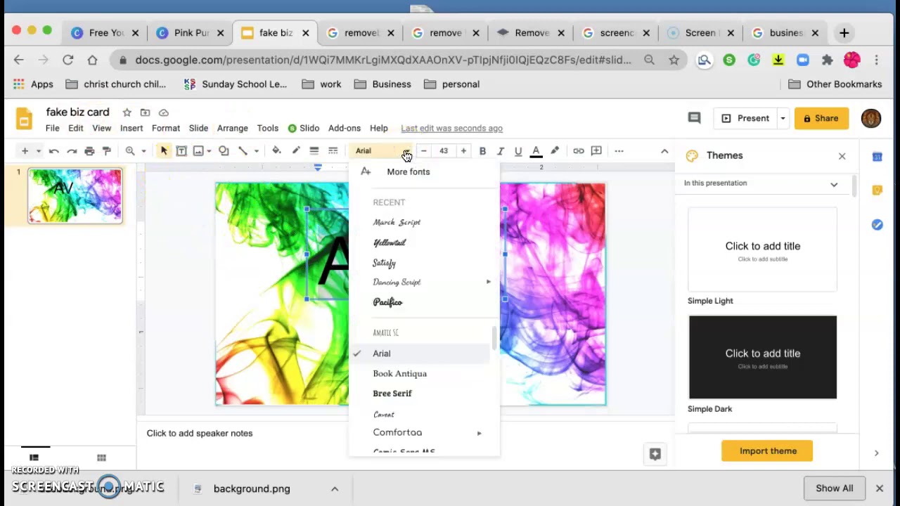 Tutorial Business Card using Google Slides