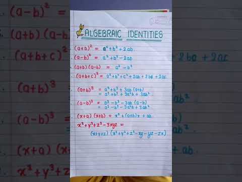 Algebraic identities #maths important identities