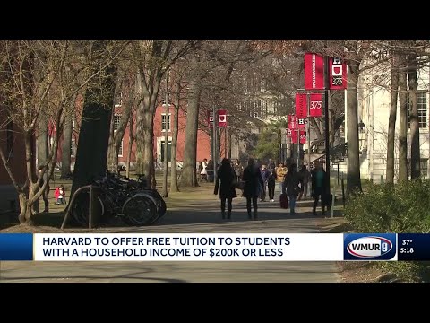 Harvard University to offer free tuition to students with household income at $200,000 or less