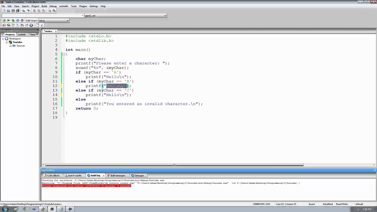 C Programming Tutorial 8, If Statement pt.3