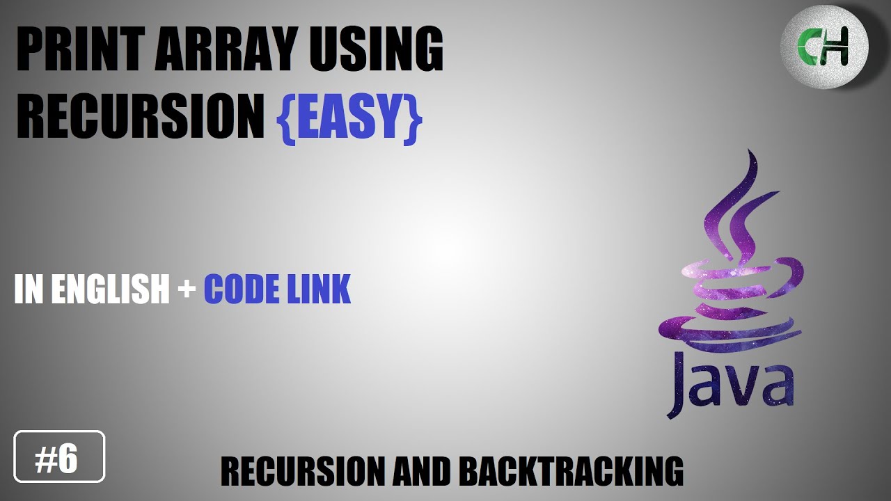 Print array using recursion | Print array using recursion in java, Print array