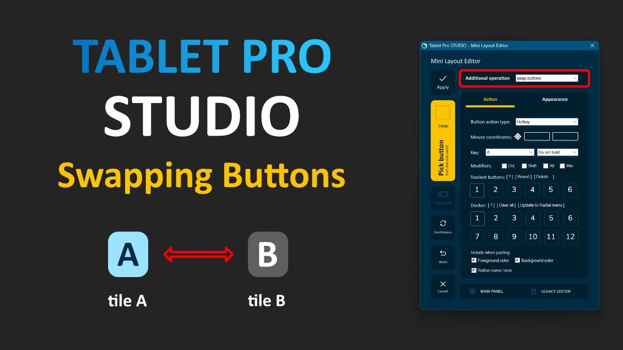 Tablet Pro Studio Tutorial: Quickly Swap two buttons