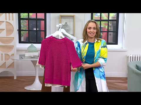 Studio Park x Amy Stran Short Sleeve Pointelle Summer Sweater on QVC