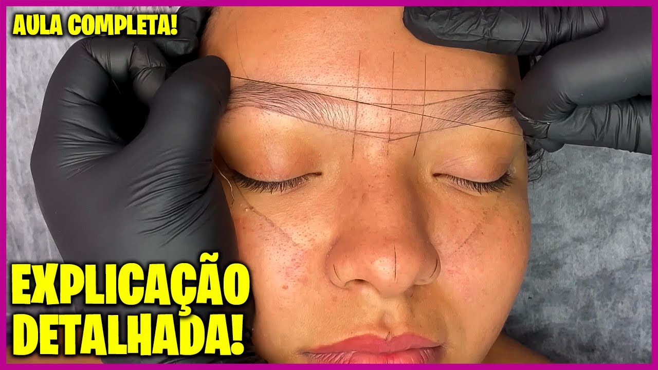 Como Marcar As Sobrancelhas Com Linha Passo a Passo Completo - Marcação de sobrancelha