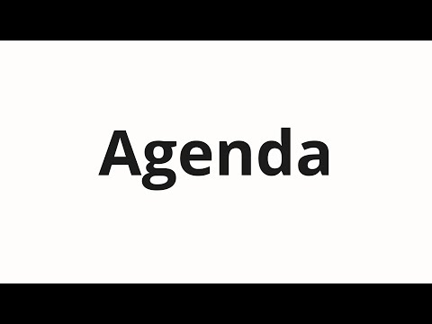How to pronounce Agenda