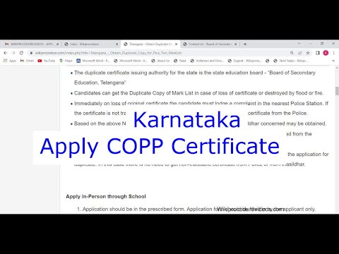 Karnataka - Apply Online for Certificate of Pharmaceutical Products (COPP) (Online)