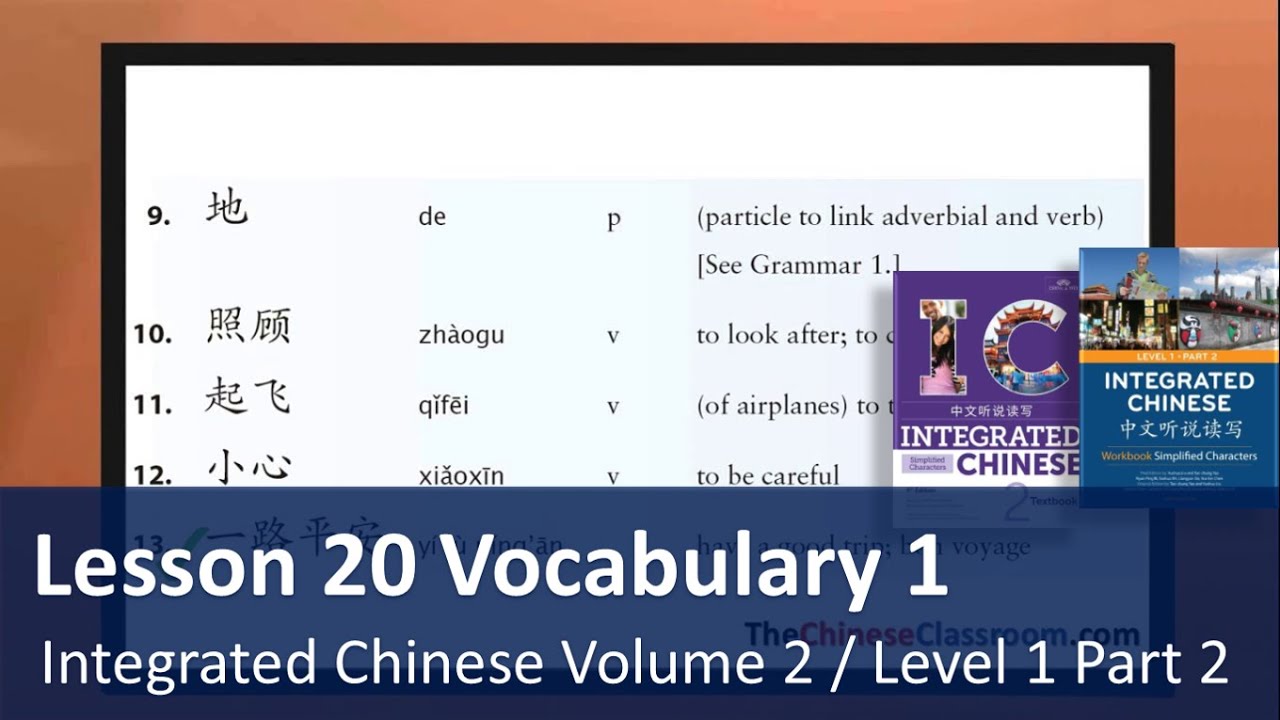 Lesson 20 Vocabulary 1 - Teacher Explanation | Integrated Chinese Level 1 Part  2 / Volume 2