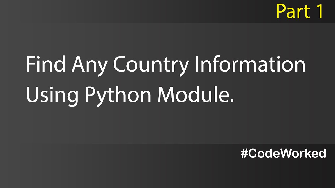 Find Any Country Details Using Python / Geo Lookup in Python #pythoncoding #tutorial #programming