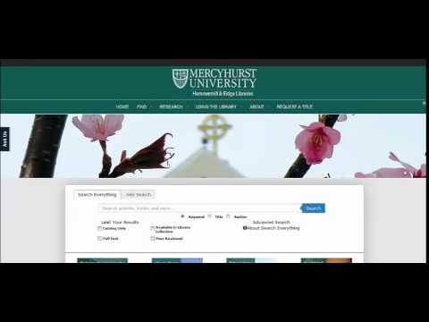 Welcome to Mercyhurst University Libraries' New Website!