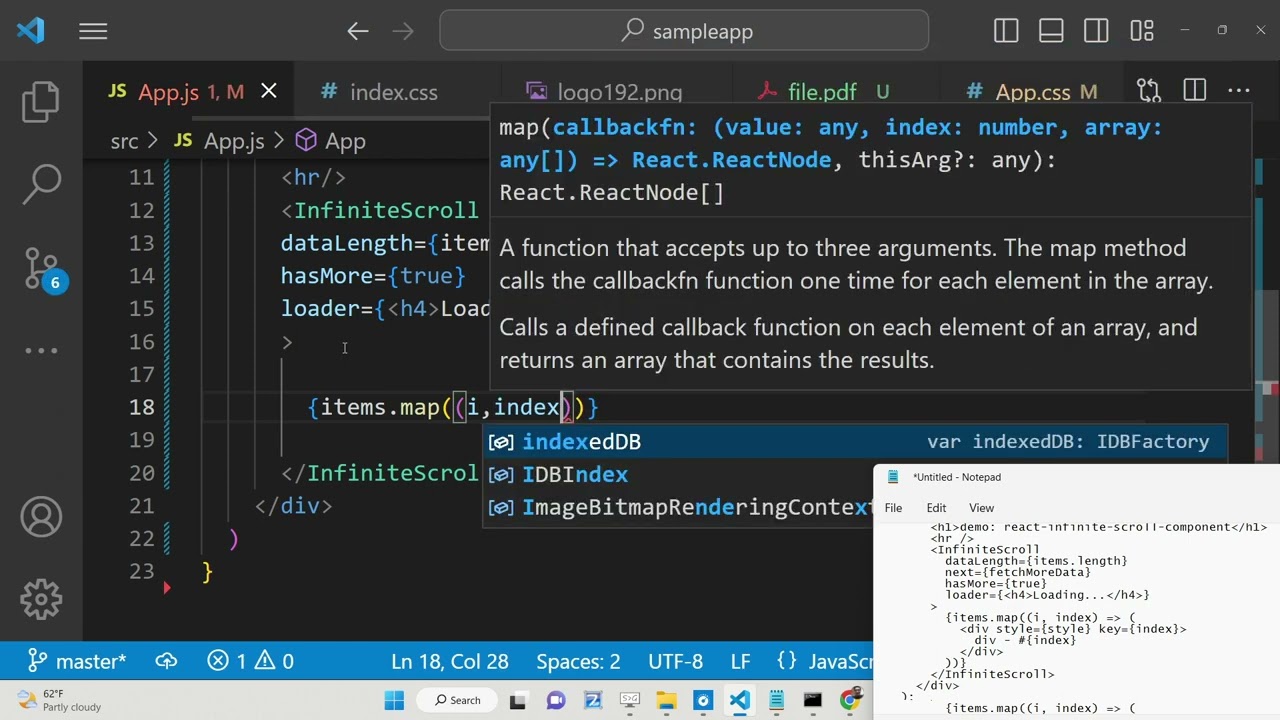 React.js Example to Implement Infinite Scrolling on Page Scroll Using react-infinite-scroll in JS