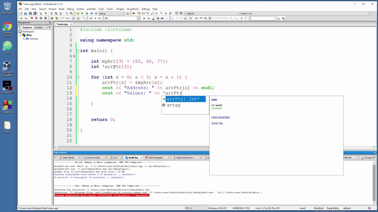 C++ Tutorial - 44 - Array of Pointers - Explained
