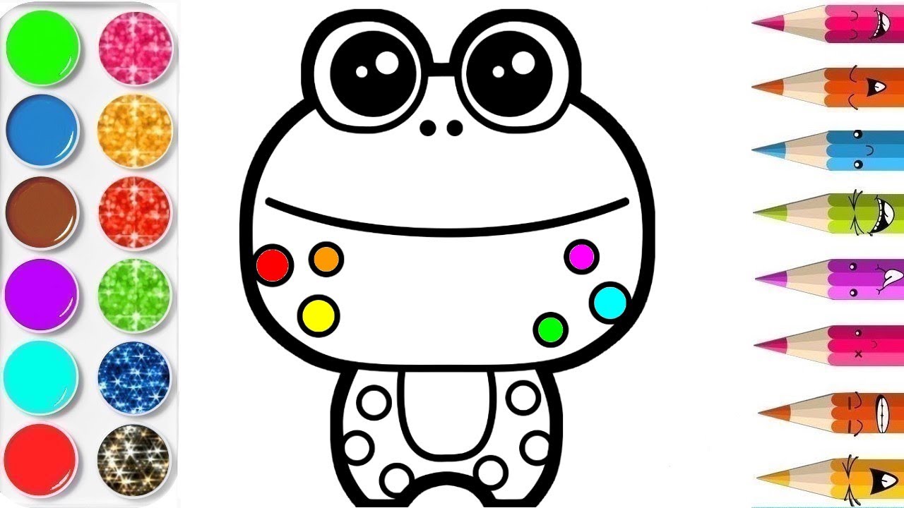 Coloriage Grenouille APPRENDRE À DESSINER vidéo éducative & Planète coloriage