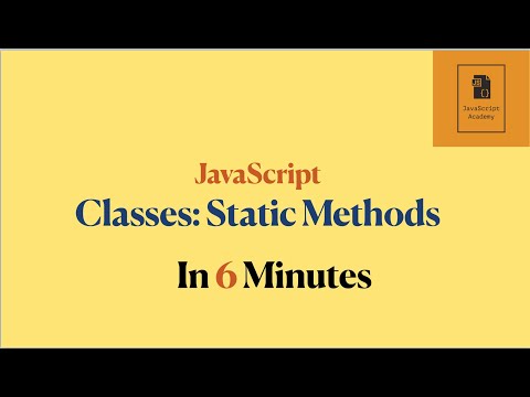 JavaScript Classes: Static Methods