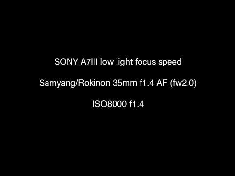 Sony Alpha 7III (A7III) low light auto focus speed test with 35mm f1.4