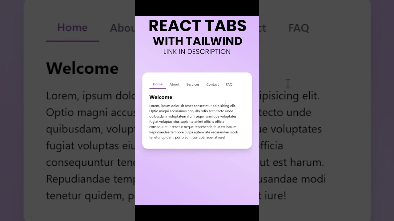 Create React Tabs with Tailwind Tutorial #html #css #react #javascript #webdevelopment #coding #web