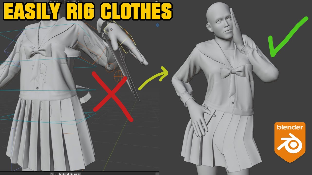 How To Rig Clothes - Easy Way - Blender Tutorial