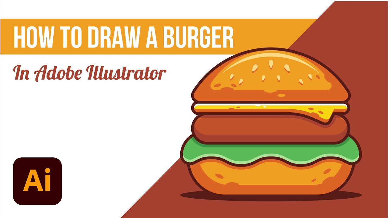 How to design a Burger vector Illustration using Adobe Illustrator. (No drawing skills needed)