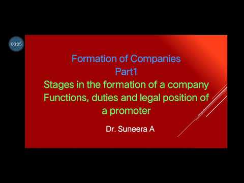 Stages in the formation of a company#Functions of promoters