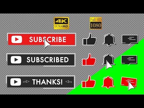 Like, Comment, Subscribe and hit the Bell | Green screen, alpha channel 4K HD