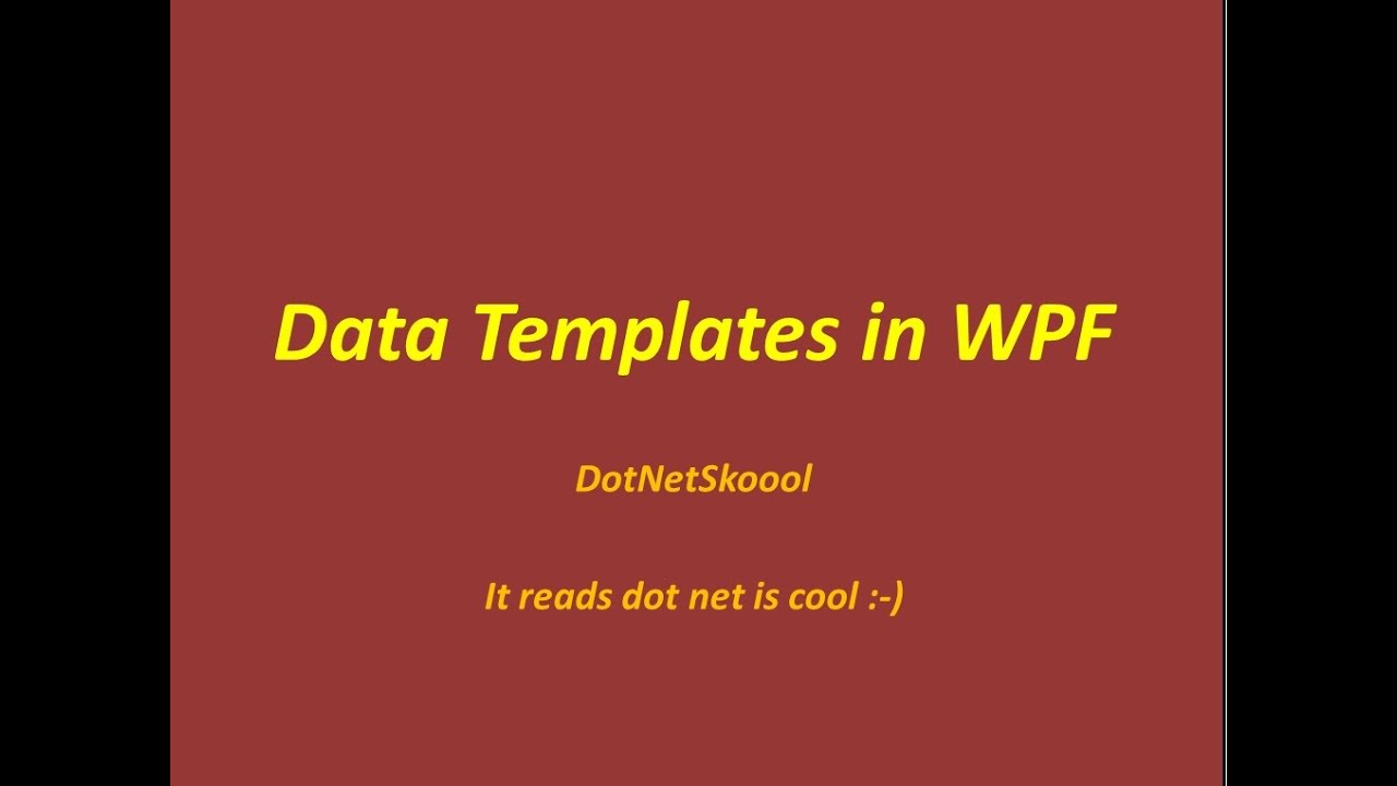 DataTemplates in WPF