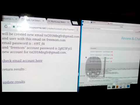 first tests, automatic registration of sites, domains, social accounts