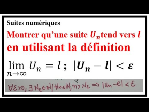 ✅ MONTRER QU'UNE SUITE CONVERGE PAR LA DÉFINITION (ET EPSILON). Convergence d'une suite. Un-l inf e