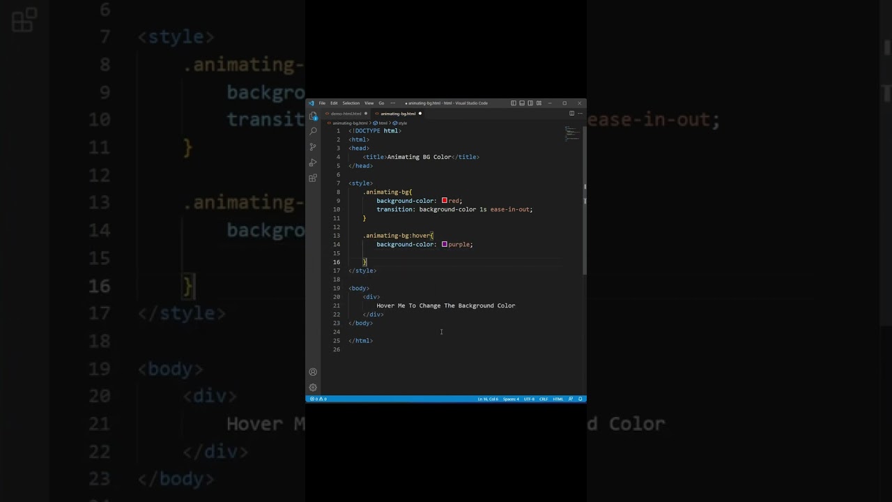 Animating Background Color Of Text using Hover | @codersblaze | Coding Tutorial 1 #coding #asmr #css