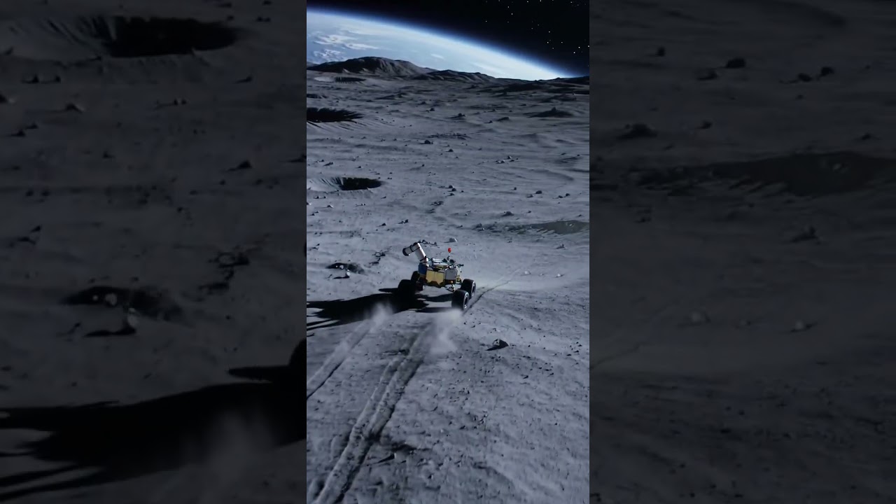 Moon Rover in Action 🌕 | Real Footage from the Lunar Surface #astronomyshop #moonrover #moonsurface