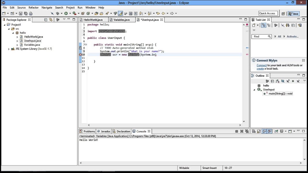 Java: 3 : User Input