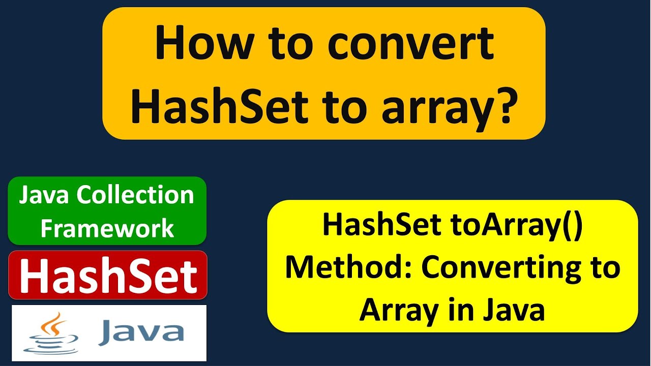 How to convert HashSet to array? | HashSet (ToArray) | Java Collection Framework
