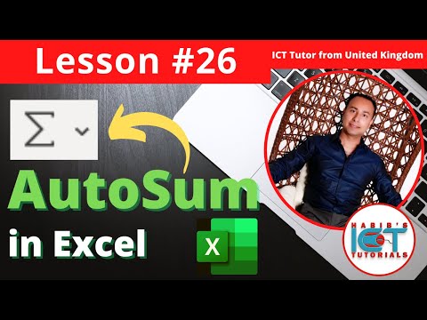 Lesson 26 - Use the AUTOSUM button to quickly ADD up cells in Excel | What is the Autosum Button?