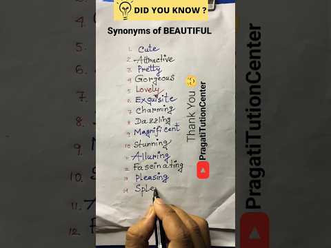 Synonyms of beautiful || did you know? #shorts #english