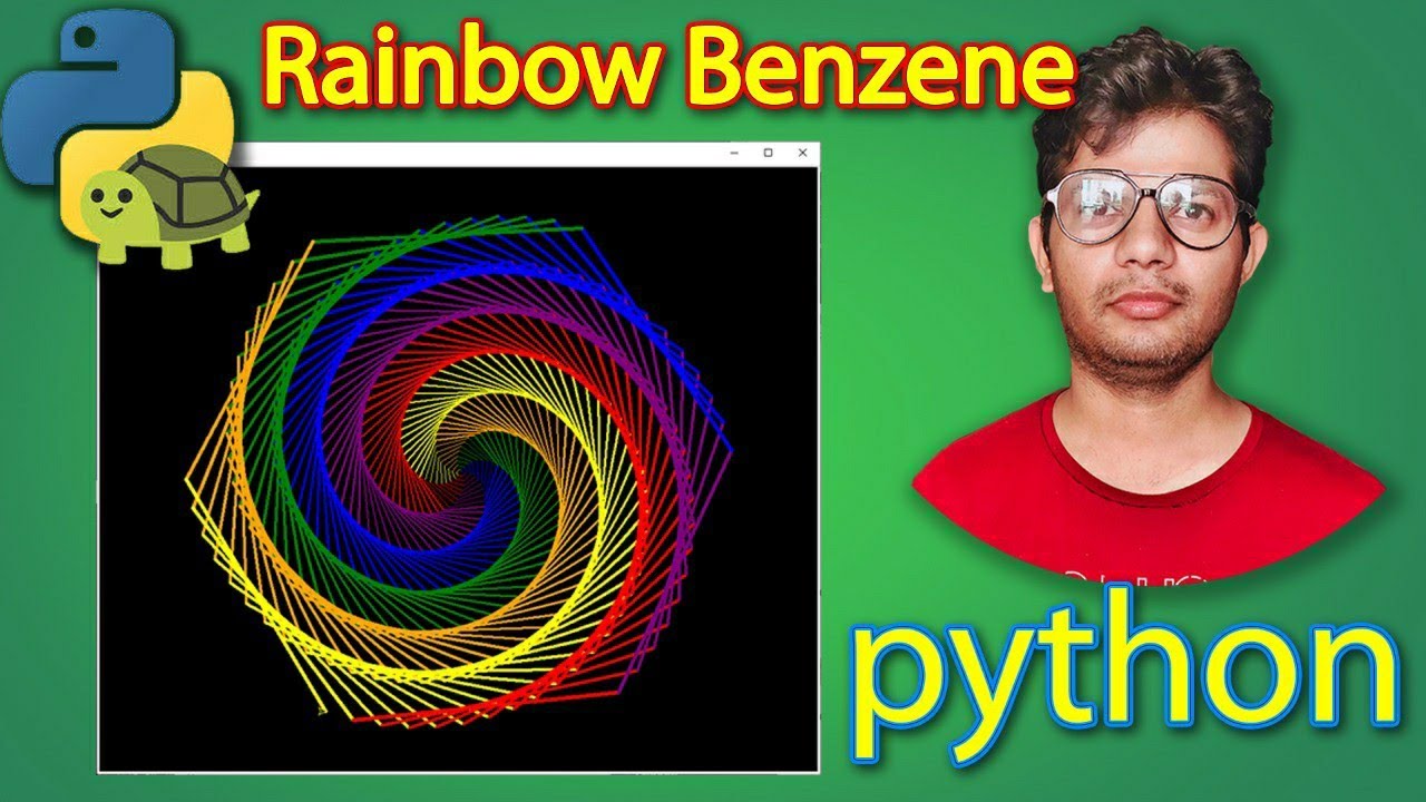 Rainbow Benzene Tutorial | Turtle | Python