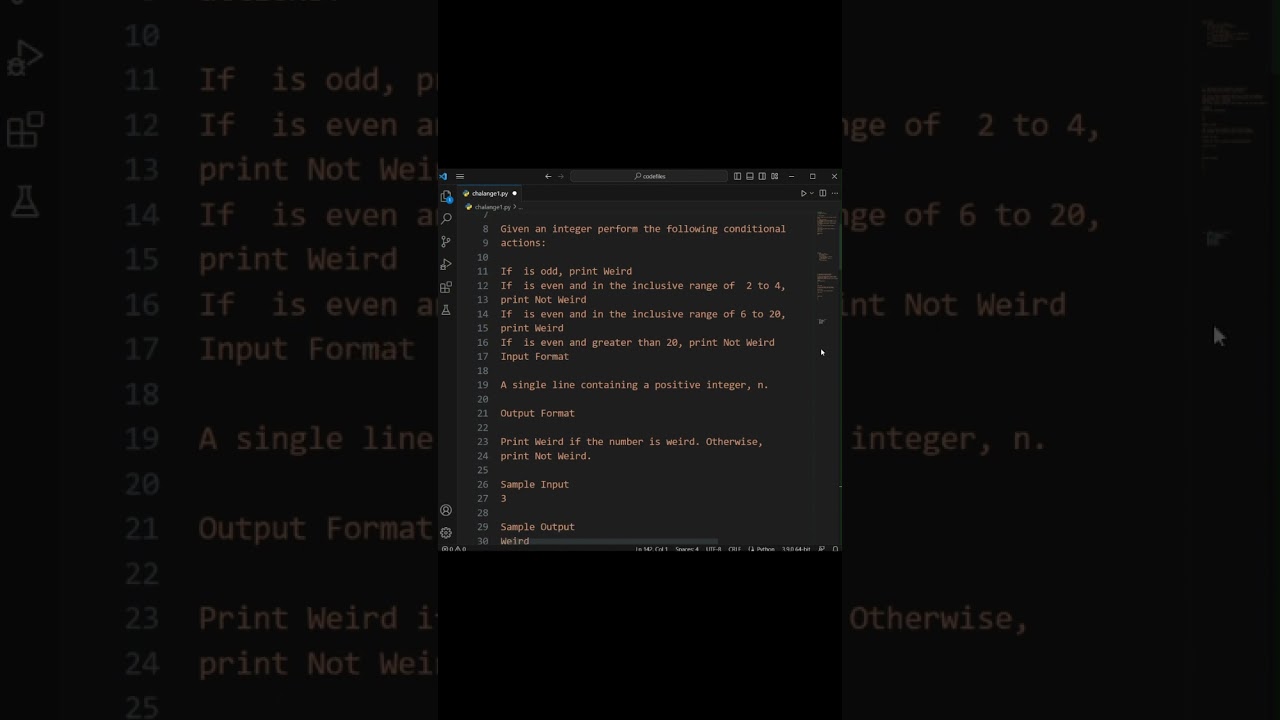 Challenge - 1 (Easy) #problemsolving #py #shorts