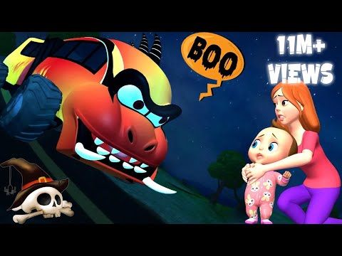 Wheels on the Bus Halloween song | Monster Bus Spooky Night | Nursery Rhymes For Babies& Kids Songs