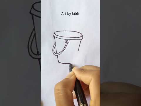 how to draw a bucket & mug step by step#shorts