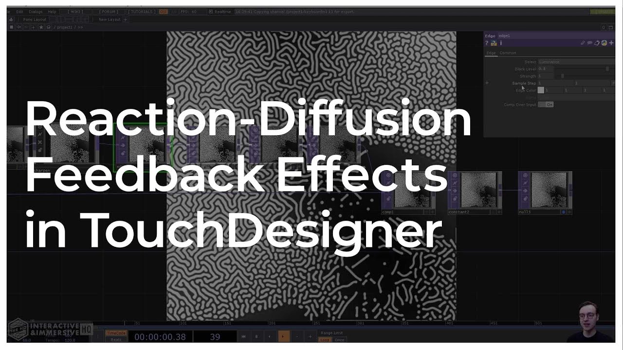 Reaction-Diffusion Feedback Effects in TouchDesigner - TouchDesigner Tutorial 087