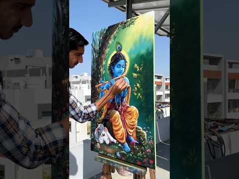 Jay Shree Krishna 🚩❣️ #painting #shorts #shreekrishna e