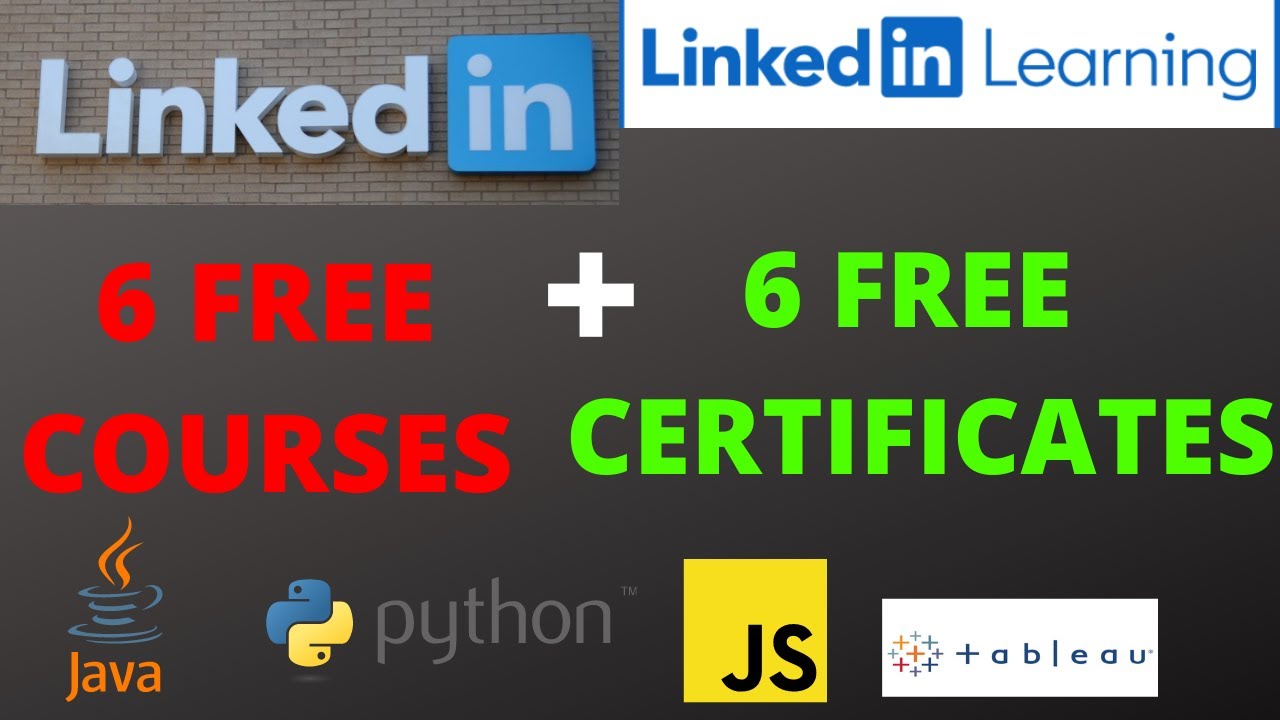 LinkedIn FREE Courses With Certificate | Python | Java | JavaScript,Data Science,Tableau Free Course